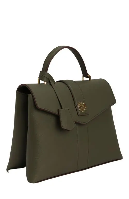 Gorski Top Handle Leather Crossbody Bag - Olive