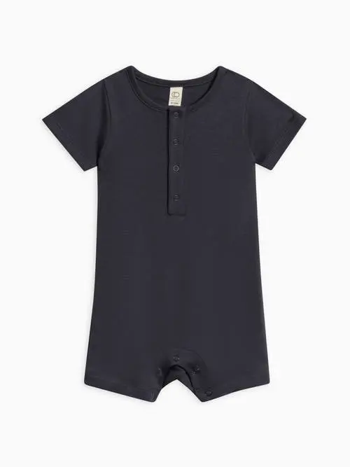 COLORED ORGANICS Organic Cotton Mason Romper - Navy