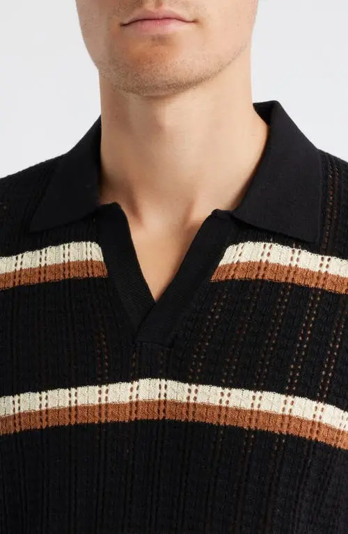 PERCIVAL Tessaro Stripe Open Knit Polo