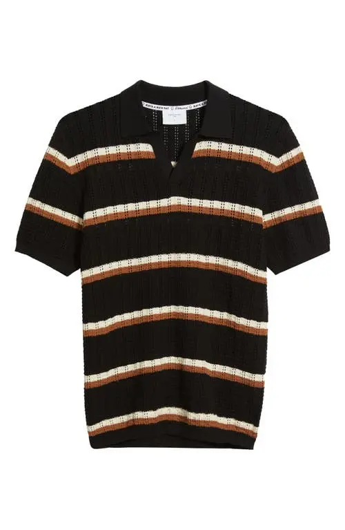 PERCIVAL Tessaro Stripe Open Knit Polo