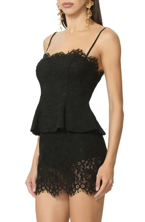 AFRM Ari Peplum Lace Camisole - Noir