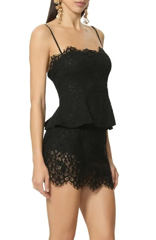 AFRM Ari Peplum Lace Camisole - Noir