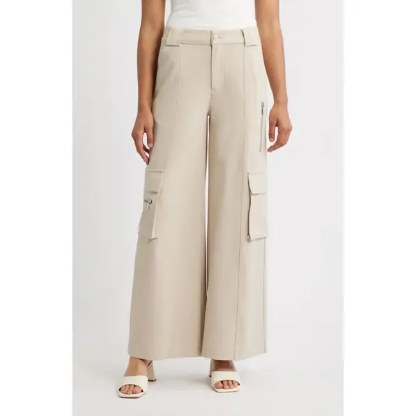 CITY BLUES Wide-leg Cargo Trousers - Bone