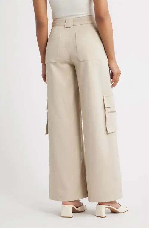 CITY BLUES Wide-leg Cargo Trousers - Bone