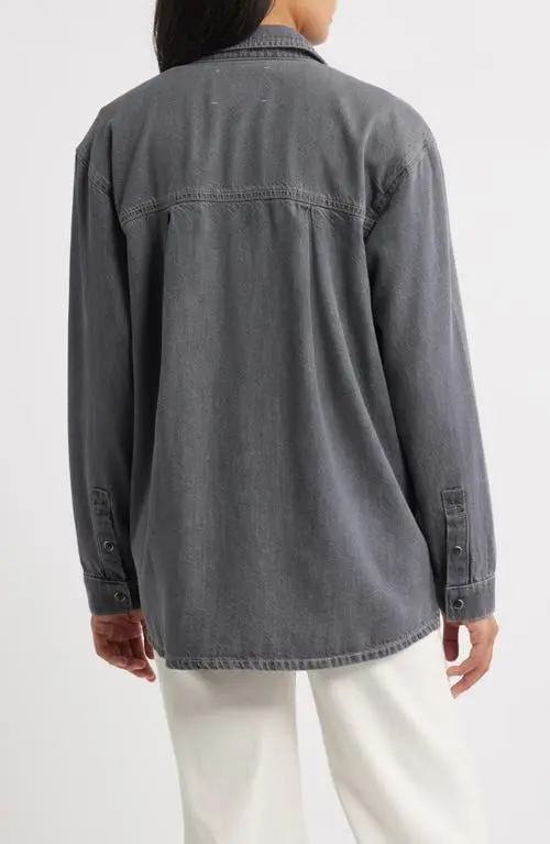 CITY BLUES Gramercy Oversize Denim Shirt - Gray