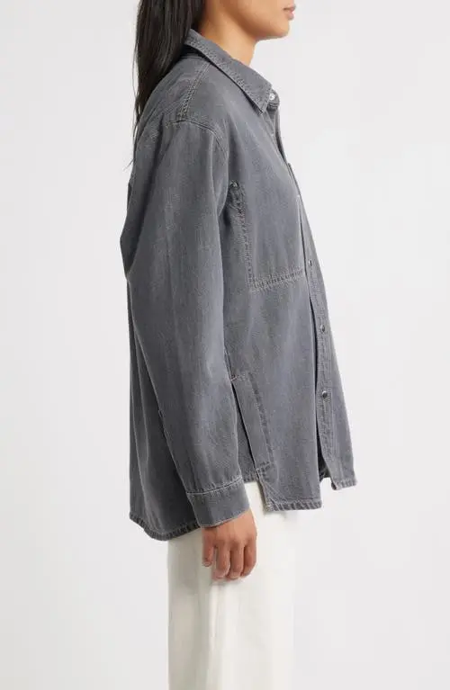 CITY BLUES Gramercy Oversize Denim Shirt - Gray