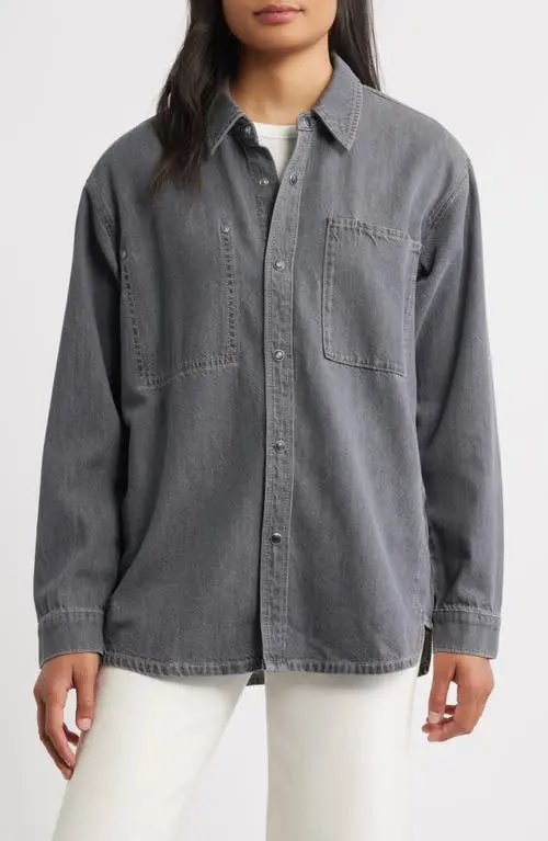 CITY BLUES Gramercy Oversize Denim Shirt - Gray