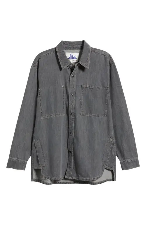 CITY BLUES Gramercy Oversize Denim Shirt - Gray