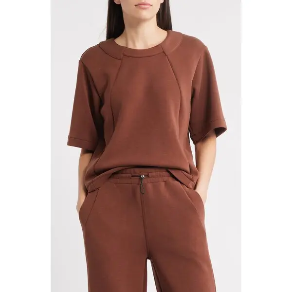 CITY BLUES Elbow Sleeve Crewneck T-shirt - Earth