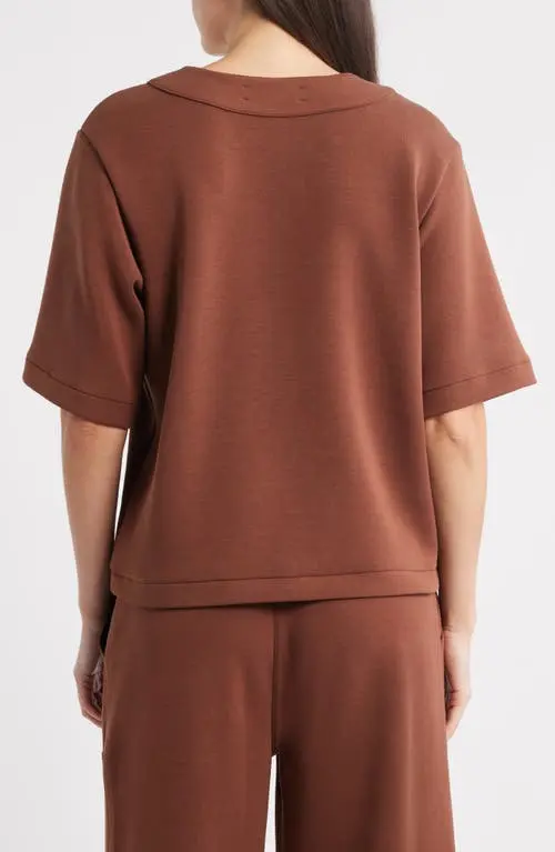 CITY BLUES Elbow Sleeve Crewneck T-shirt - Earth