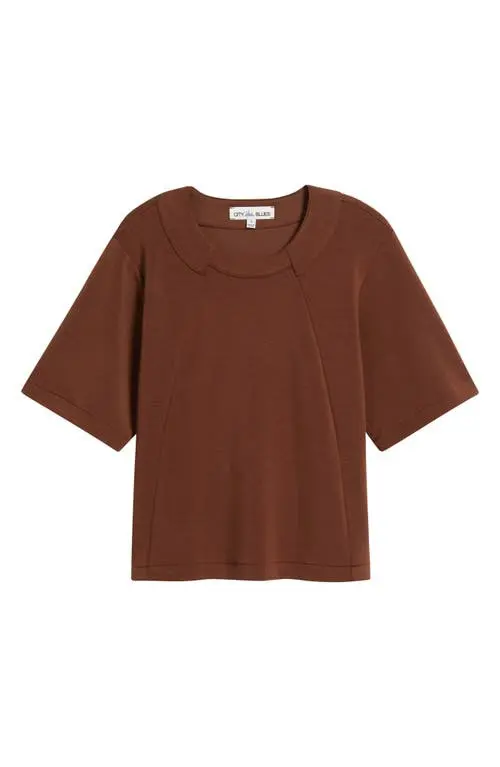 CITY BLUES Elbow Sleeve Crewneck T-shirt - Earth