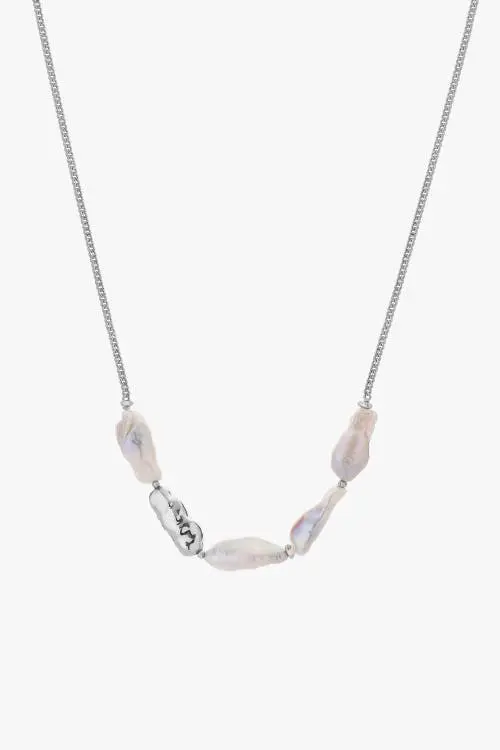 TUTTI Lustre Freshwater Pearl Necklace - Silver