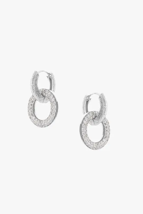 TUTTI Charm Hoop Earrings - Silver