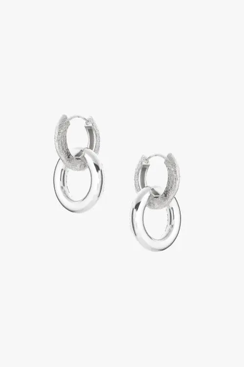 TUTTI Charm Hoop Earrings - Silver