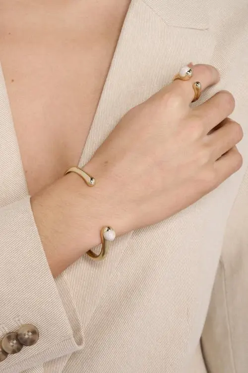 TUTTI Oceanic Ring With Pearl Enamel - Silver