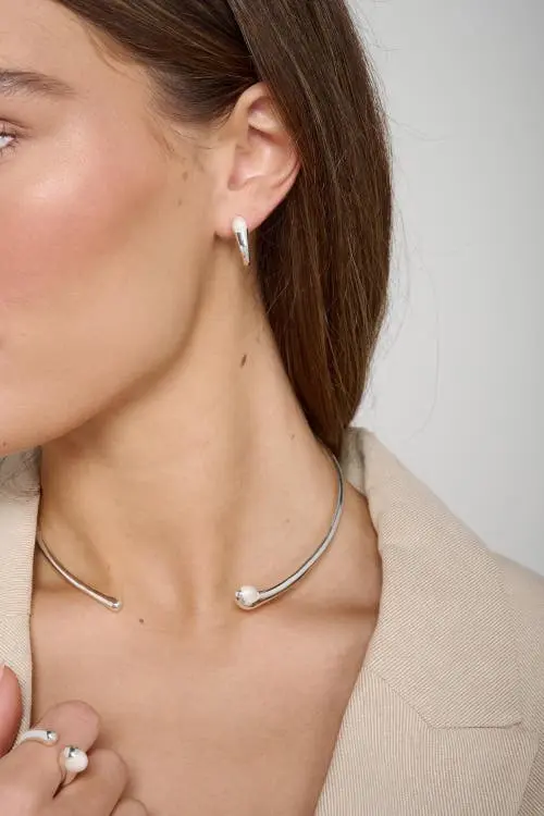 TUTTI Oceanic Hoop Earrings - Silver