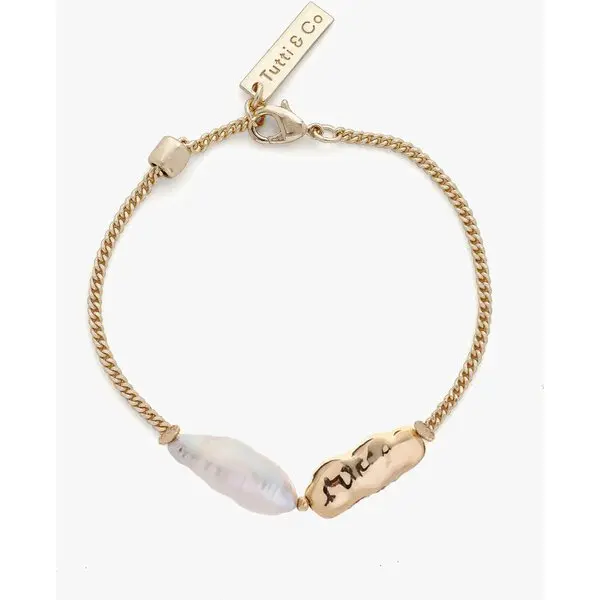 TUTTI Lustre Freshwater Pearl Bracelet - Gold