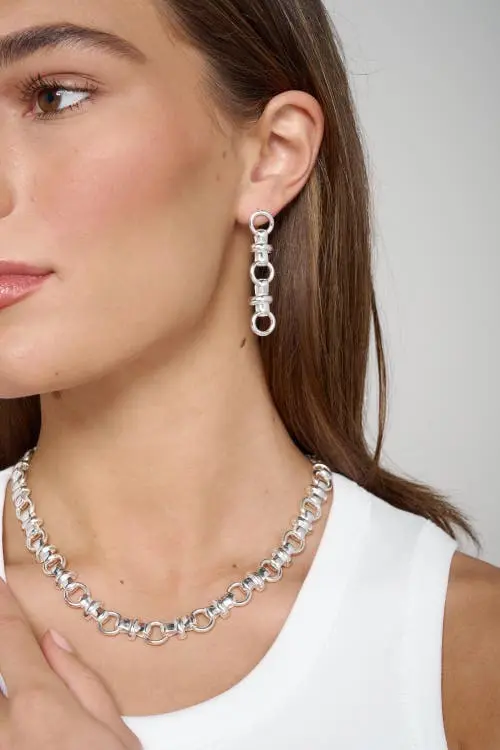 TUTTI Connect Chain Drop Earrings - Silver