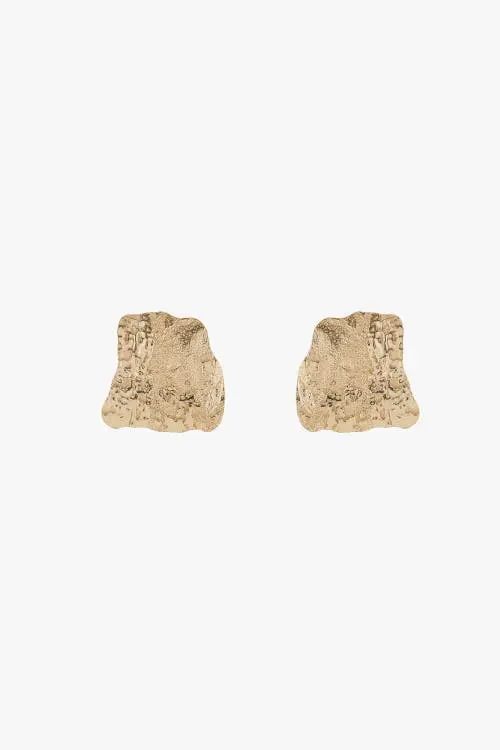 TUTTI Textured Stud Earrings - Gold