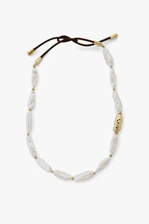 TUTTI Baroque Pearl Necklace - Gold