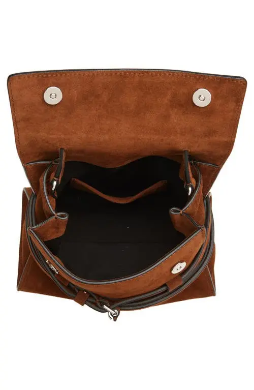 Moschino Tie Me Suede Handbag - Brown