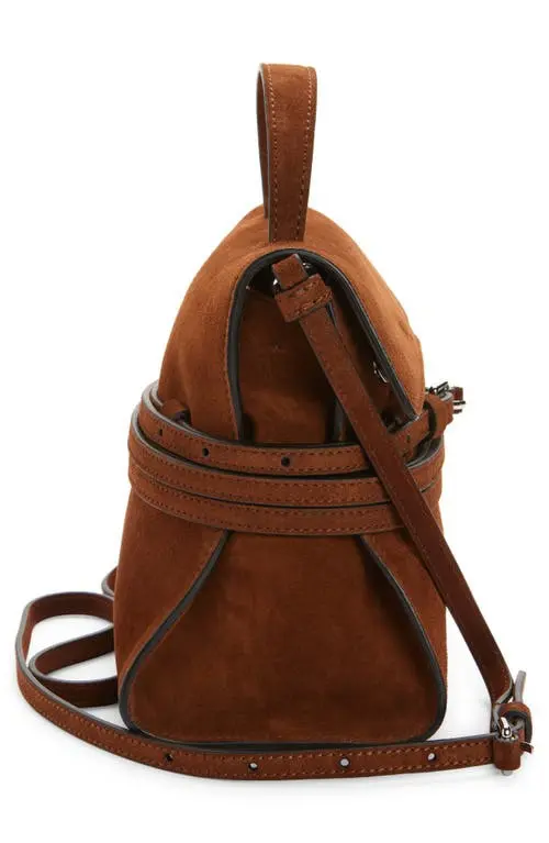 Moschino Tie Me Suede Handbag - Brown