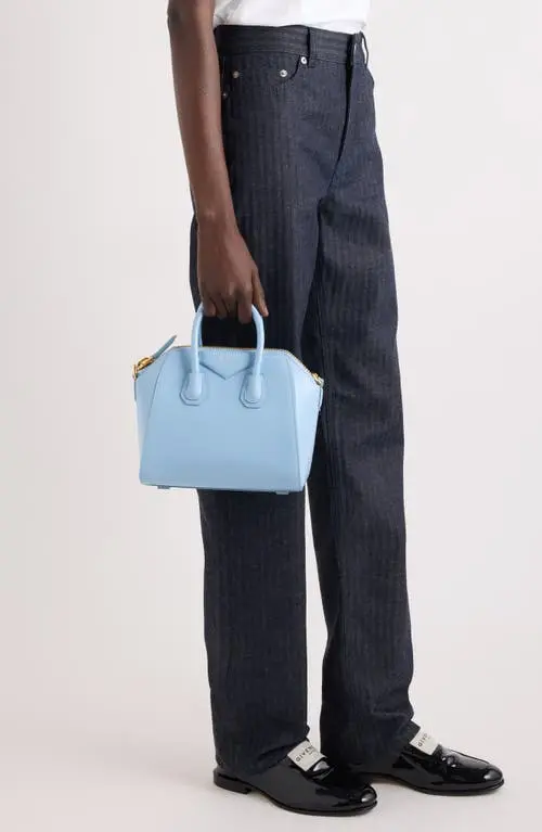 Givenchy Mini Antigona Leather Satchel - 452-light Blue