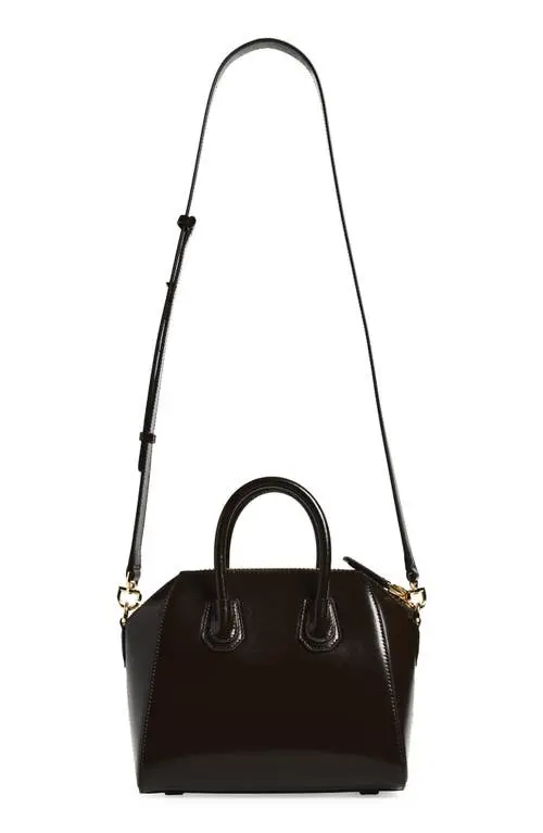 Givenchy Mini Antigona Leather Satchel - Chocolate