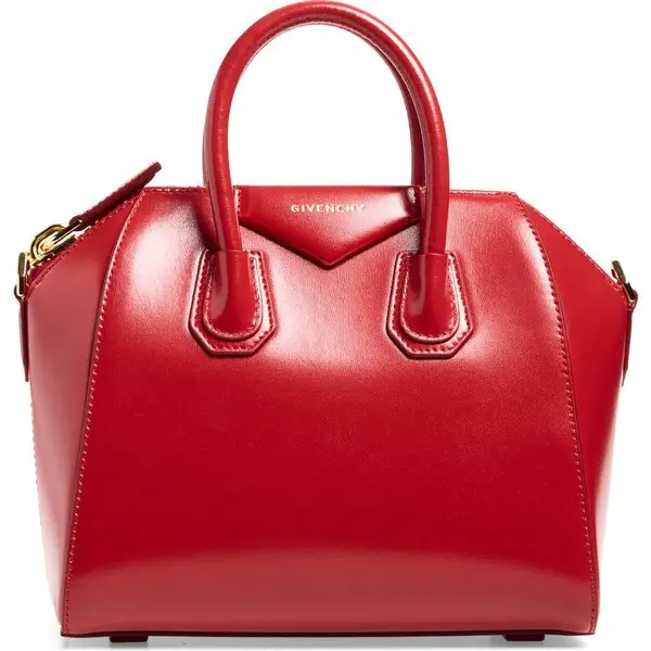 Givenchy Mini Antigona Leather Satchel - Vermillion