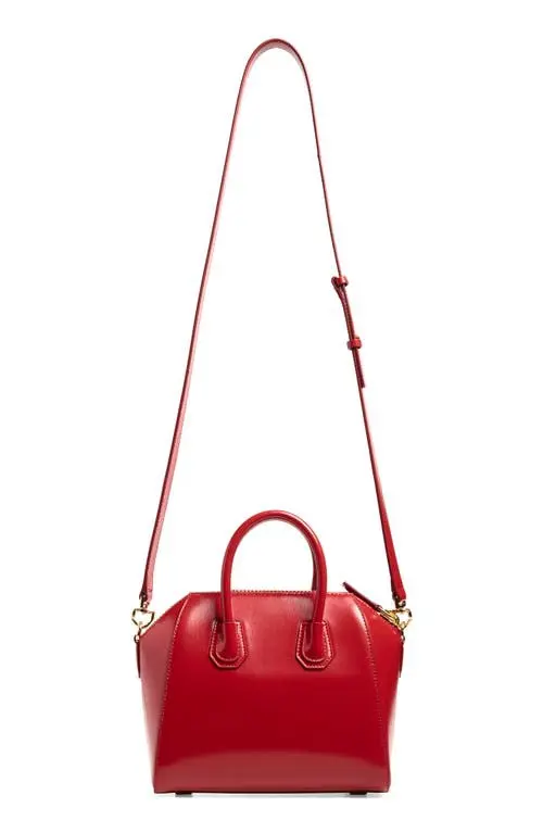Givenchy Mini Antigona Leather Satchel - Vermillion