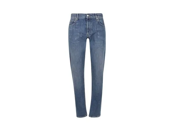 Alexander McQueen Straight Leg Logo Jeans