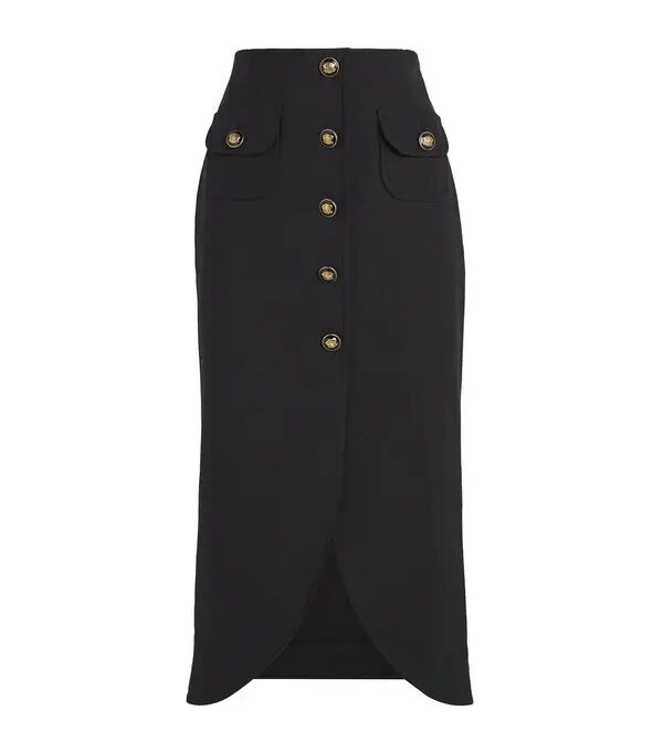 Sandro Buttoned Midi Skirt