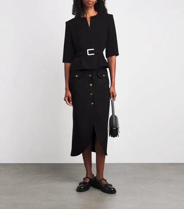 Sandro Buttoned Midi Skirt