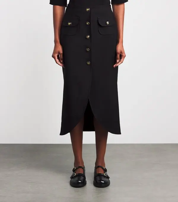 Sandro Buttoned Midi Skirt