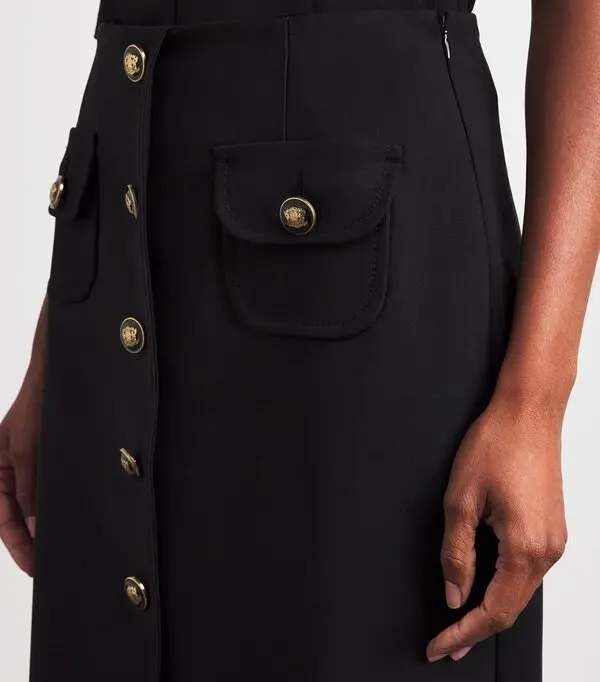 Sandro Buttoned Midi Skirt