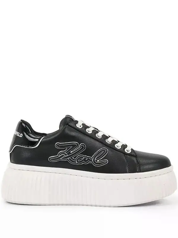 Karl Lagerfeld Embroidered Logo Platform Sneakers