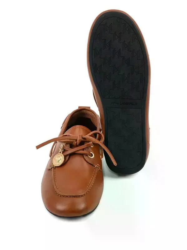 Karl Lagerfeld Leather Lace-Up Shoes In Brown - 21% Off  display picture 3