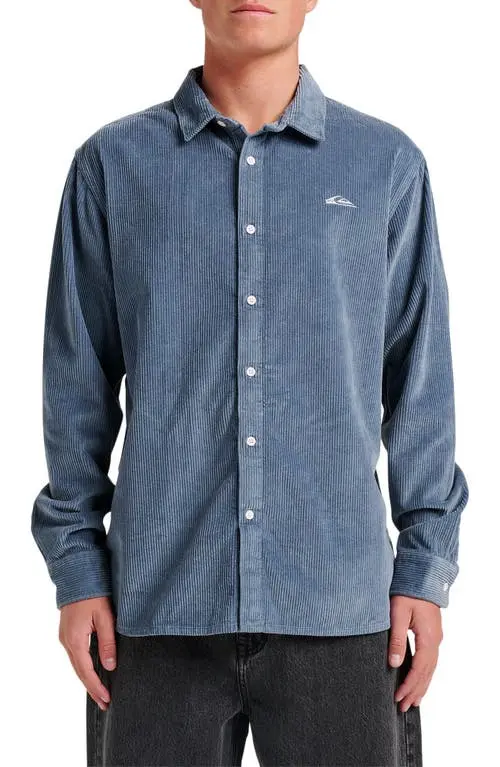 Quiksilver Cotton Corduroy Button-up Overshirt - China Blue