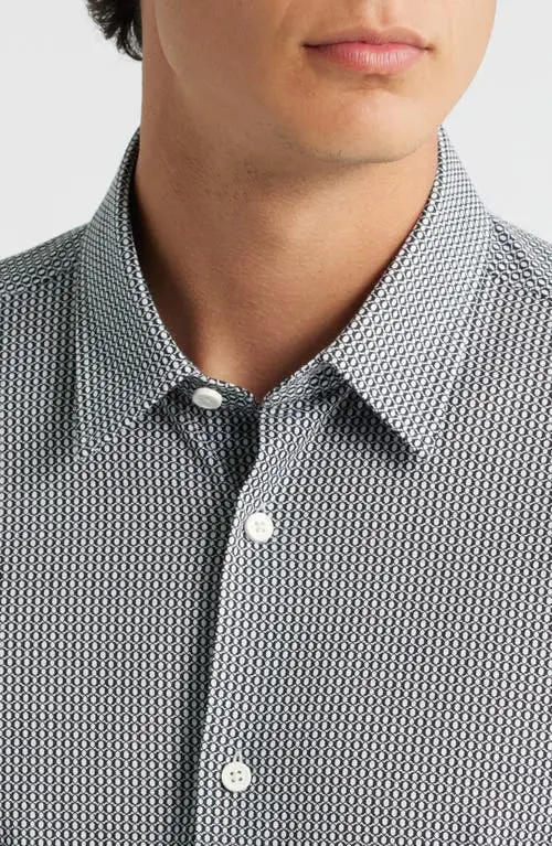 BOSS Roan Stretch Corduroy Button-up Shirt - Dark Blue