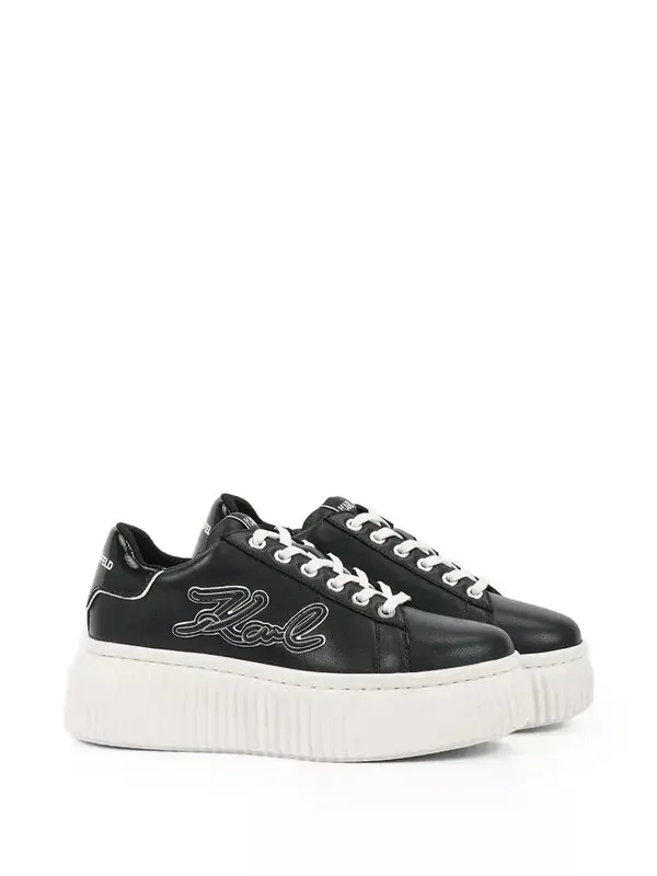 Karl Lagerfeld Embroidered Logo Platform Sneakers