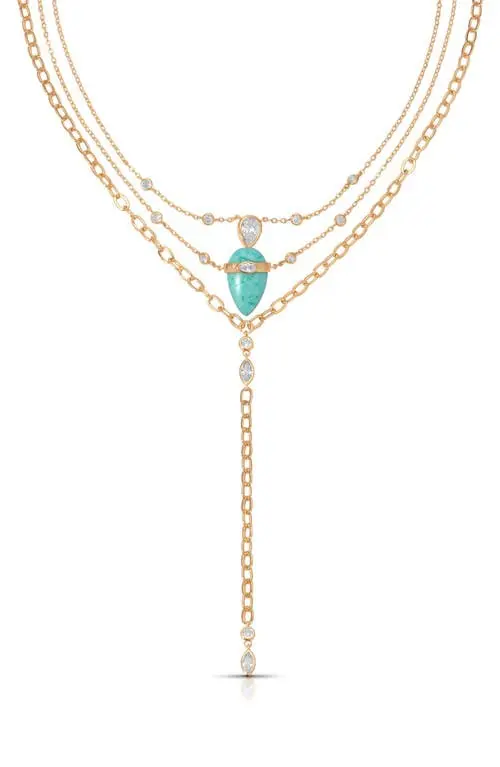 Ettika Reconstituted Solstice Layered Necklace - Turquoise