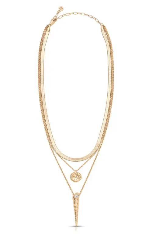 Ettika Saint Tropez Shell Charm Layered Necklace