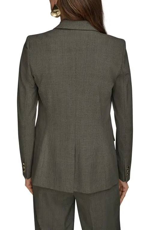 Donna Karan New York Plaid One-button Blazer