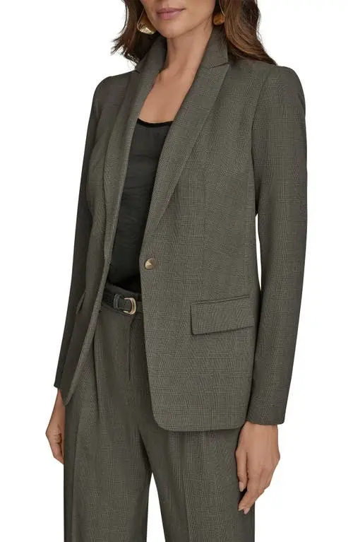 Donna Karan New York Plaid One-button Blazer