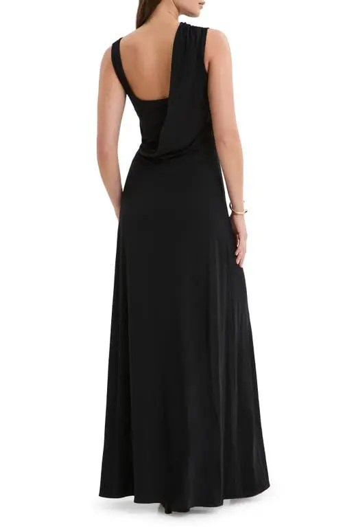 MARCELLA Laurel Sleeveless Stretch Jersey Gown - Black
