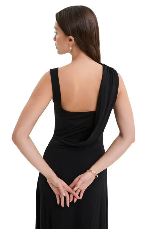 MARCELLA Laurel Sleeveless Stretch Jersey Gown - Black