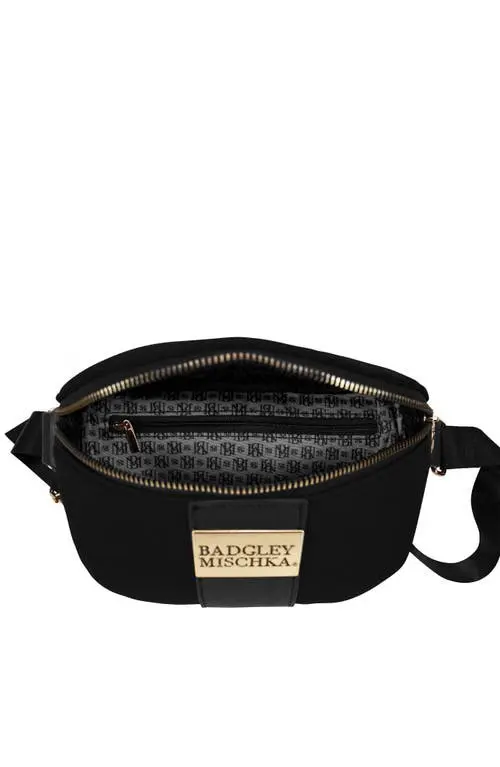 Badgley Mischka Belt Bag With Vegan Leather Detail - Black