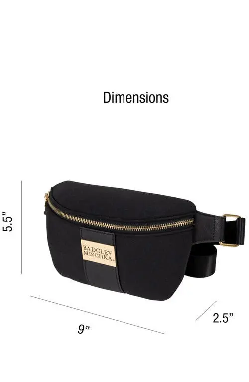 Badgley Mischka Belt Bag With Vegan Leather Detail - Black