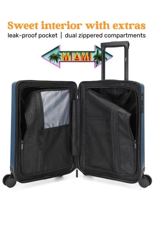 MIAMI CARRY ON Ocean Polycarbonate Carry-on Spinner Suitcase - Navy