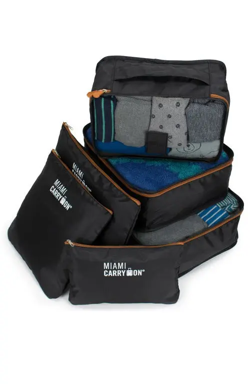 MIAMI CARRY ON 6-piece Packing Cubes - Black/tan